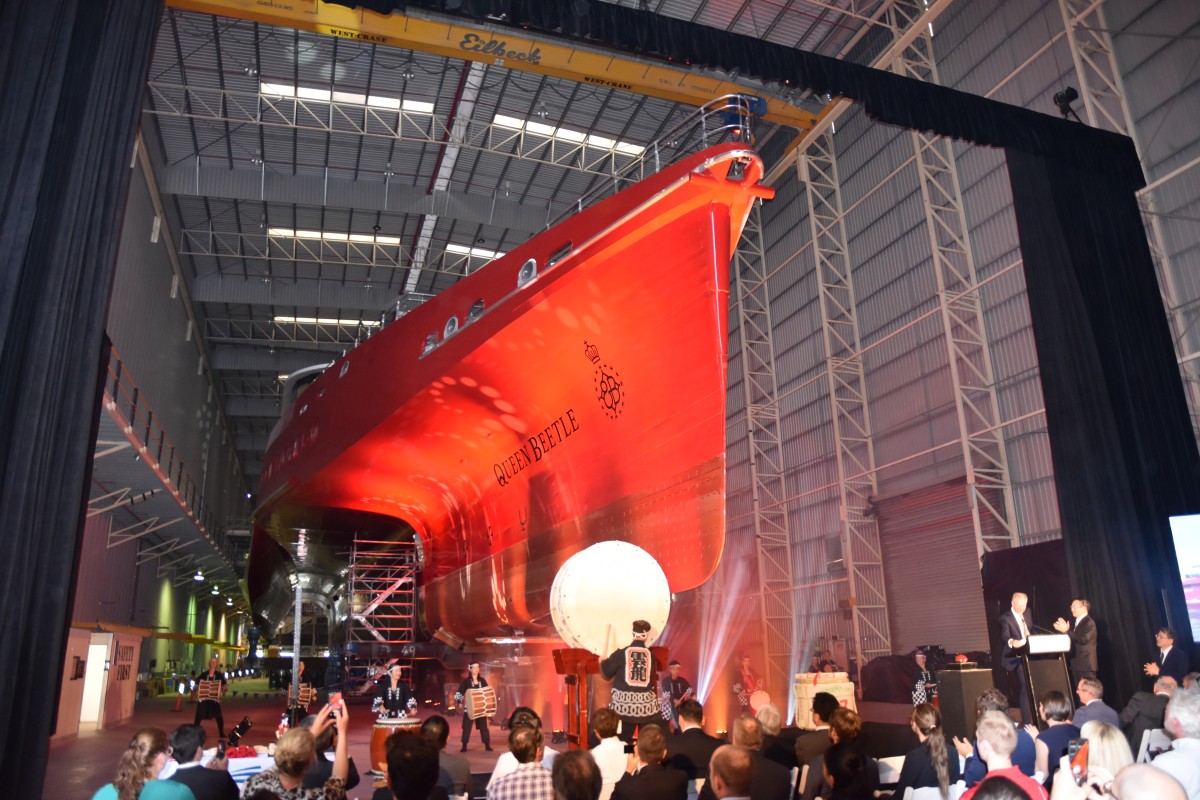 Austal reveals new trimaran technology at its Henderson shipyard ...