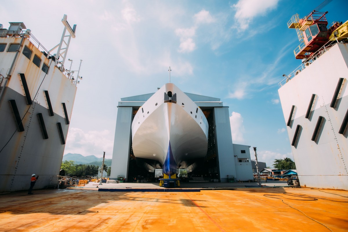 Austal Philippines launches second high-speed trimaran ferry for Fred ...